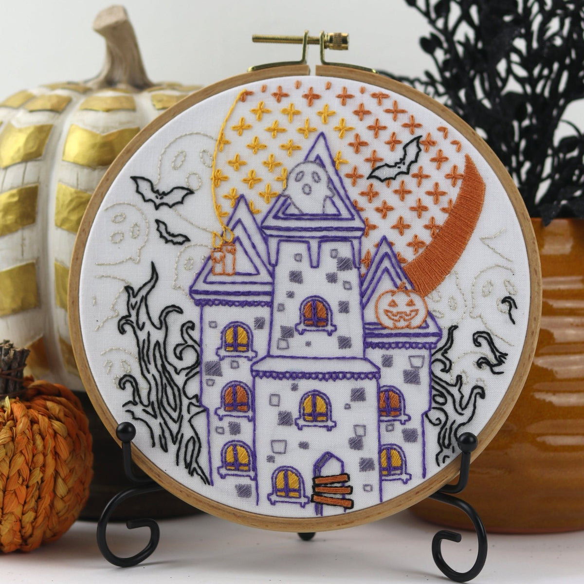 Fall Halloween Thanksgiving Embroidery Pattern 3 Pack of Pre Printed ...