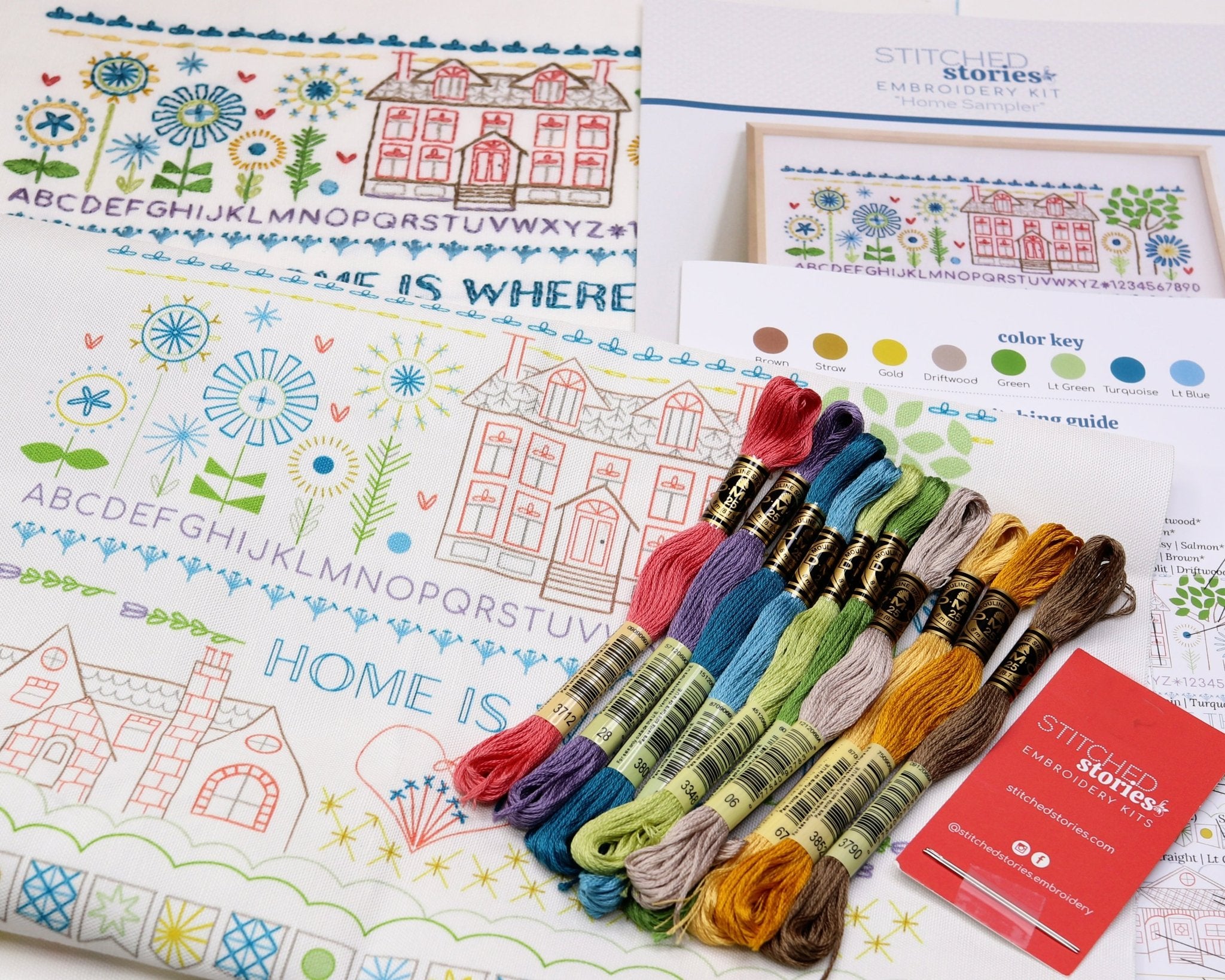 Home House Traditional Sampler Embroidery Kit by Stitched Stories ...