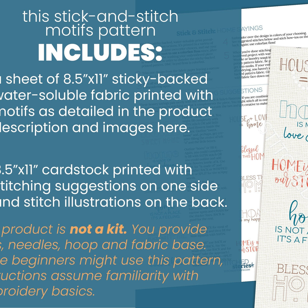 Stick and Stitch Embroidery Pattern Home Sayings, Sulky, Stitched ...