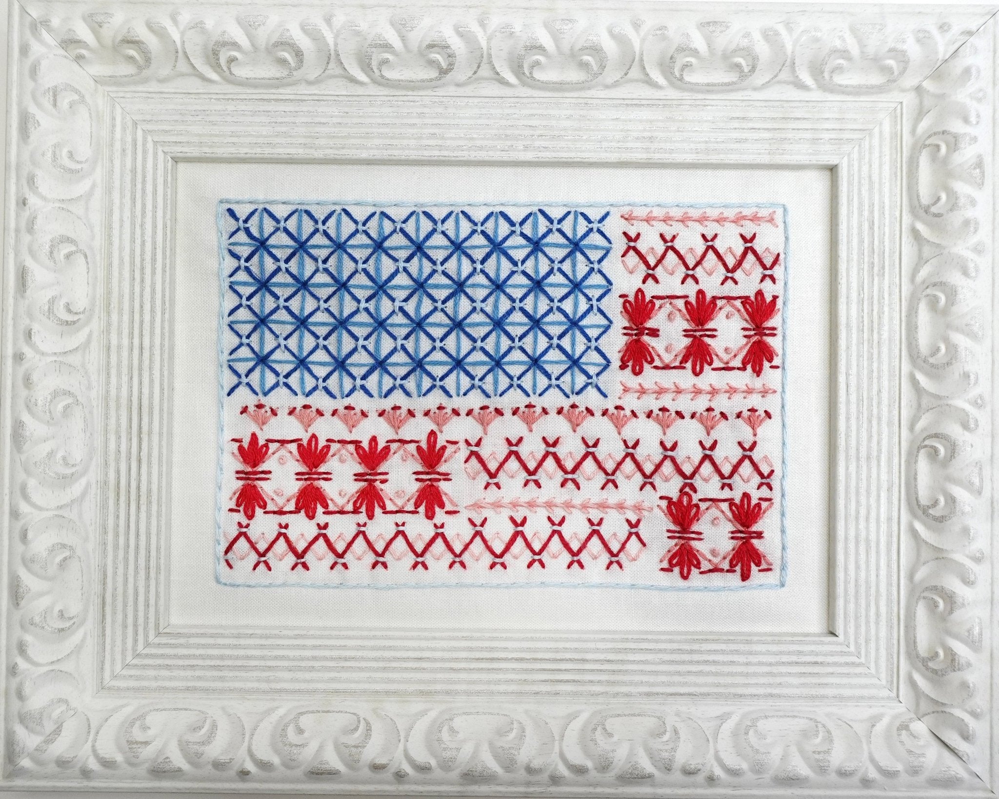 Stick and Stitch Embroidery Pattern Patriotic US Flags, Sulky, Stitched ...