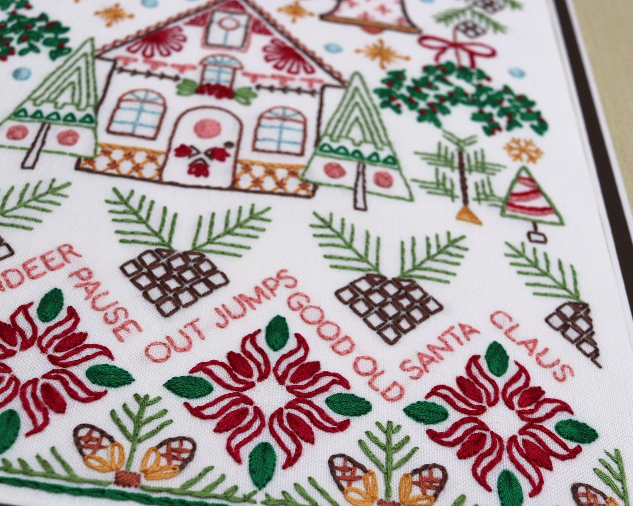 Christmas Pines Traditional Sampler Embroidery Kit by Stitched Stories ...