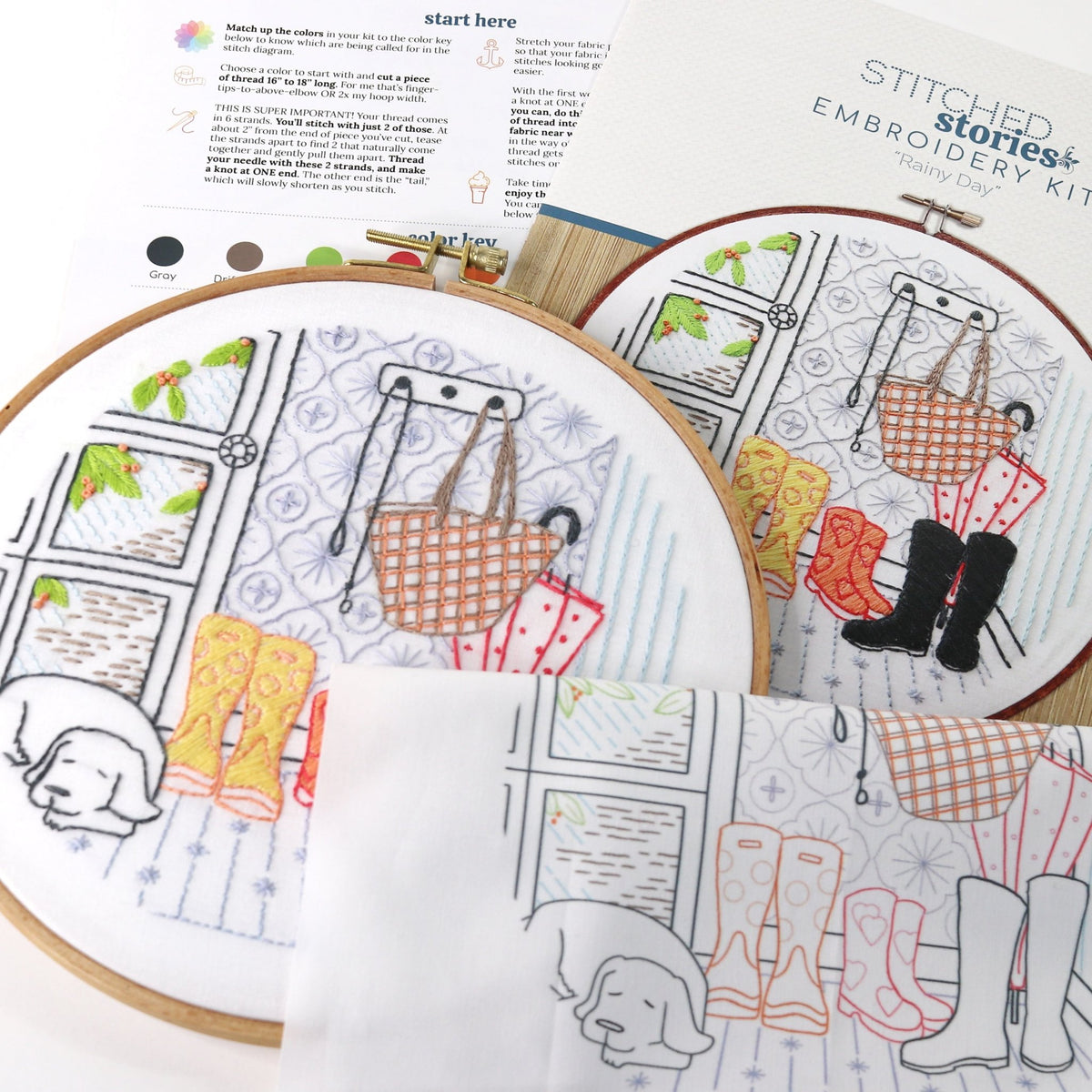 Home Scenes Embroidery Pattern 3 Pack of Pre Printed Fabric Panels by ...